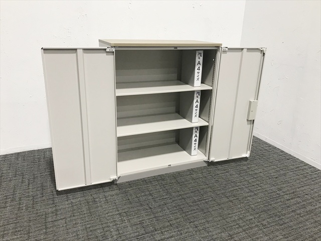 両開き書庫 シンライン 天板付 HTM-109HSS-WE[イトーキ][中古]|両開き書庫-書庫・収納 オフィス家具（中古）通販ならHappy（ハッピー）