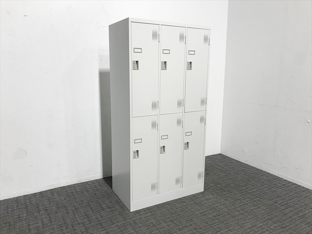 6人用ロッカー 3列2段 TLK型 TLK-S6[豊国工業][中古]|ロッカー-ロッカーオフィス家具（中古）通販ならHappy（ハッピー）