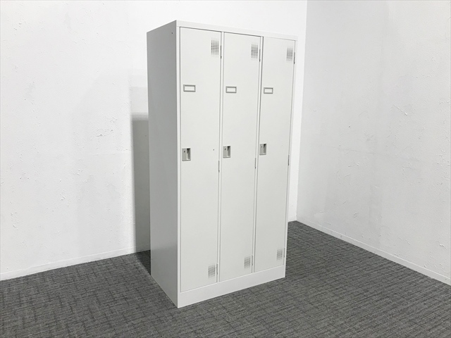 3人用ロッカー TLK型 TLK-S3[豊国工業][中古]|ロッカー-ロッカーオフィス家具（中古）通販ならHappy（ハッピー）